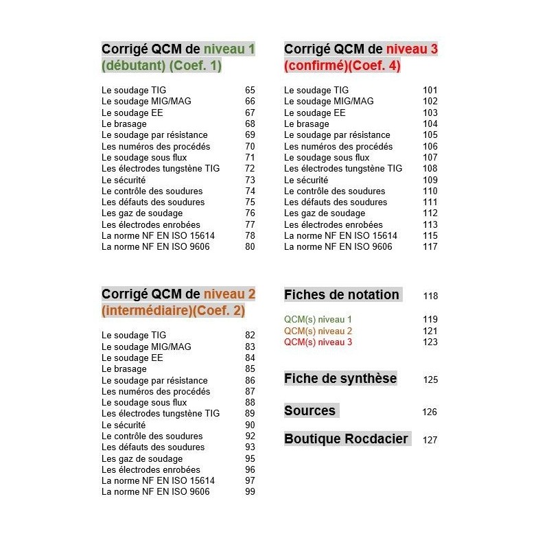 Livre QCM Rocd@cier soudage