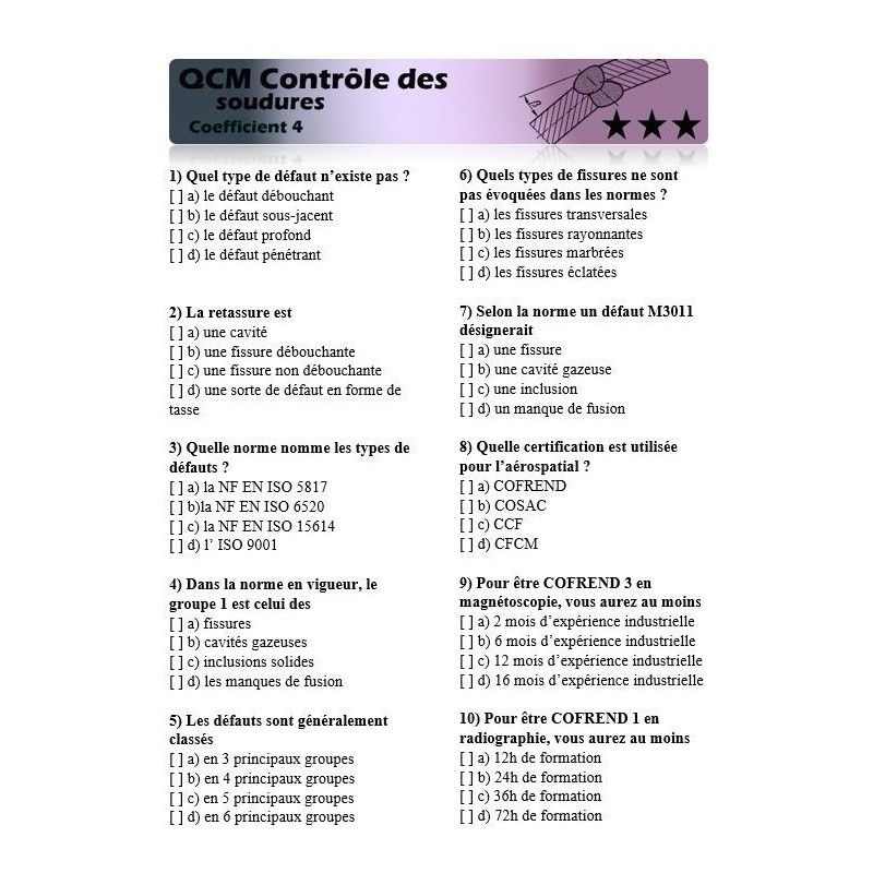 Livre QCM Rocd@cier soudage